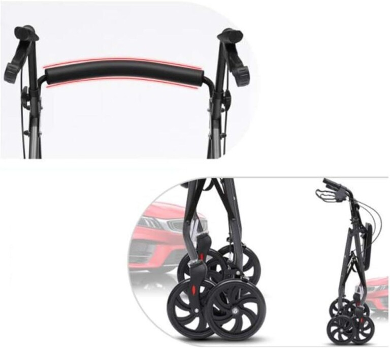 Folding Rolling Walking Frame with Padded Seat – Multi Junction