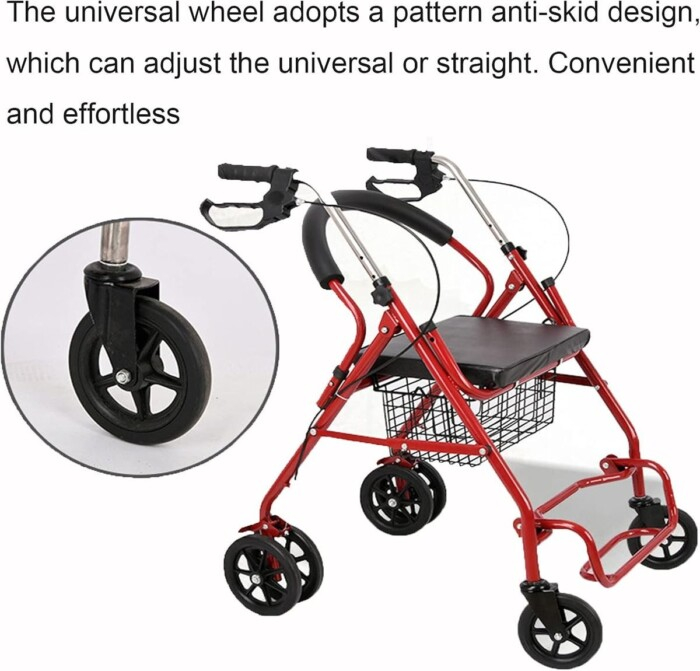 Folding Rolling Walking Frame with Padded Seat – Multi Junction